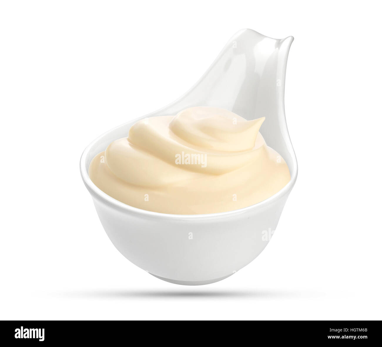 Mayonnaise sauce in bowl isolated on white Stock Photo - Alamy