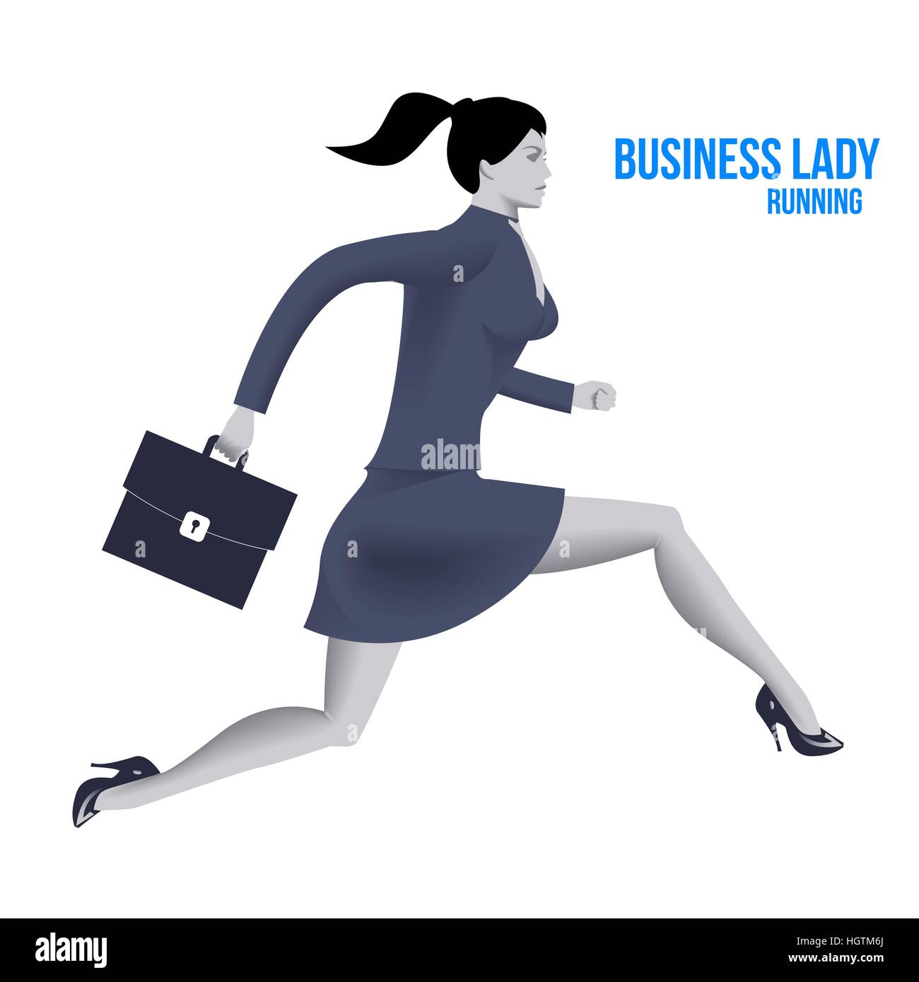 Business lady running template. Running business lady in business suit ...