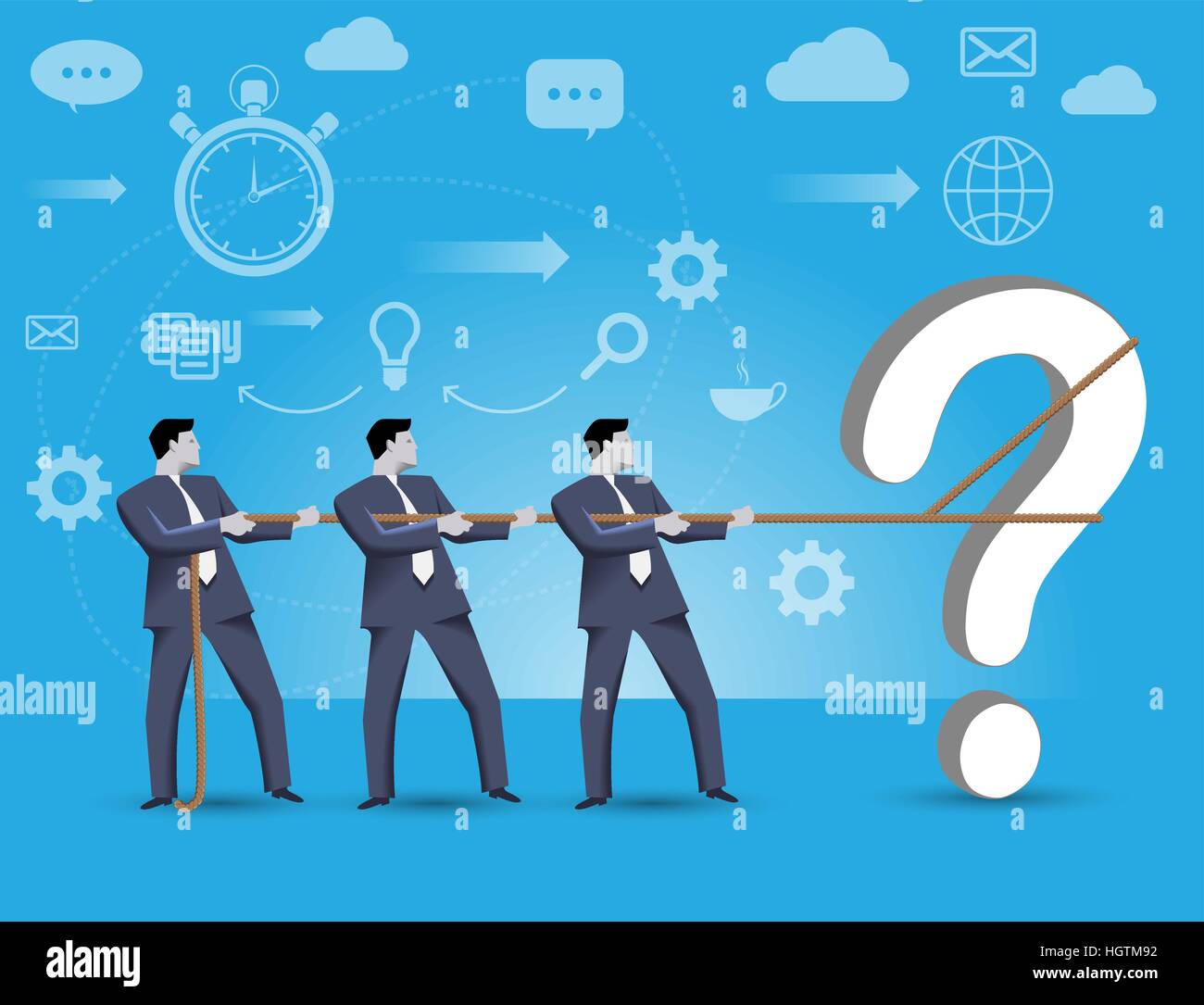 Business concept of teamwork and business team solving complex problem ...