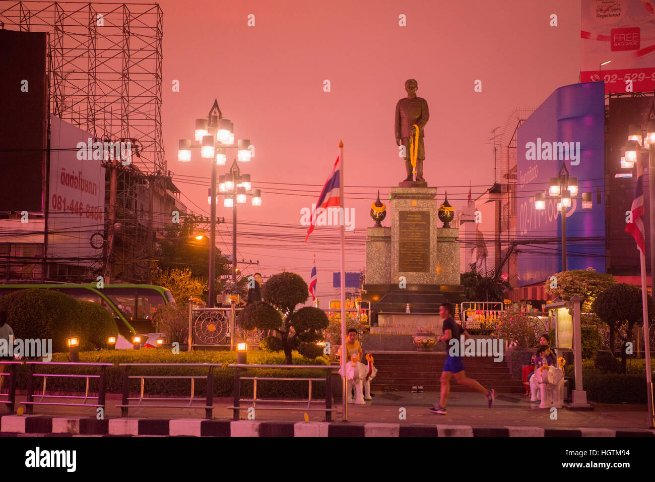 The Prince Prajak Monument in the city centre of Udon Thani in the Isan ...
