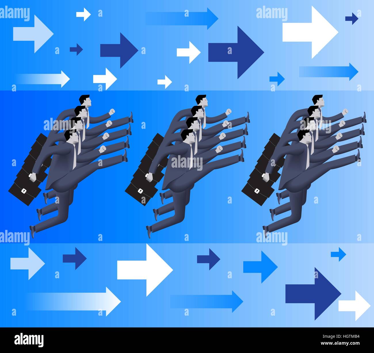 Corporate army business concept. Formation of confident businessmen in ...