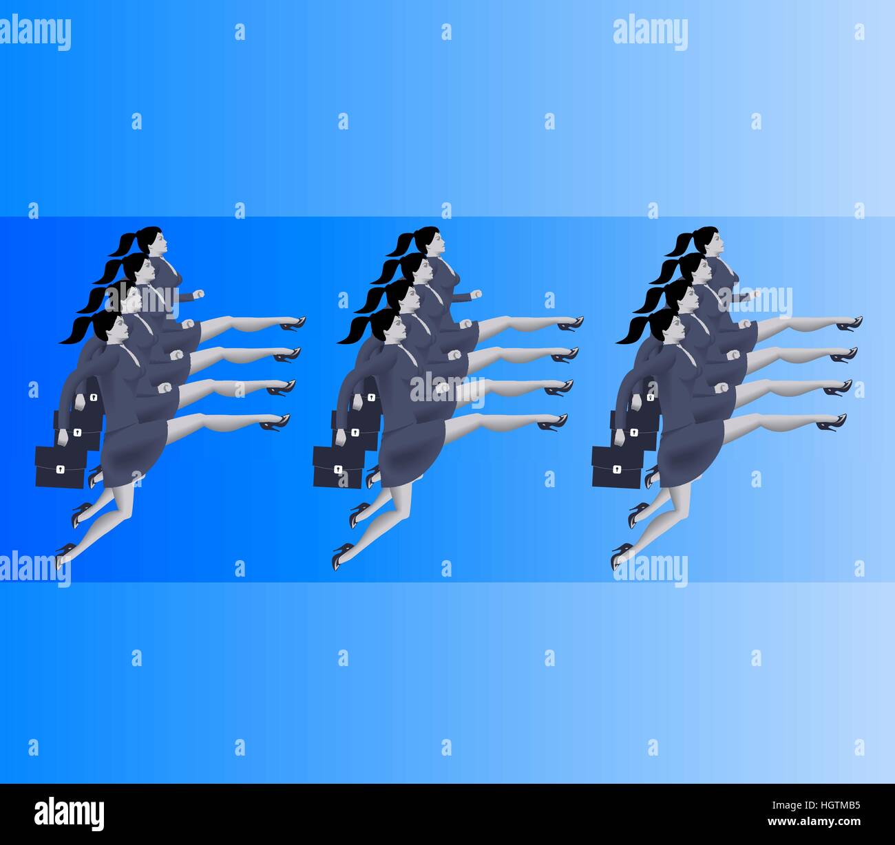 Corporate army business concept. Formation of confident business women ...