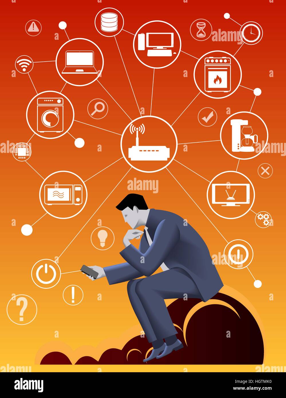 Internet things concept businessman Stock Vector Images - Alamy