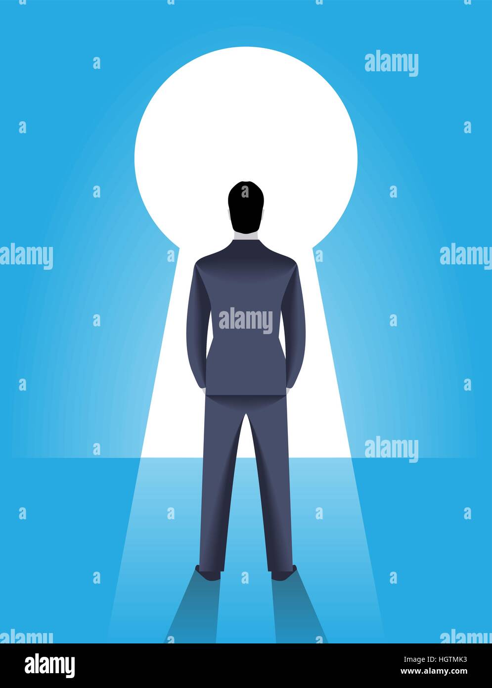 Looking through the keyhole business concept Stock Vector Image & Art ...