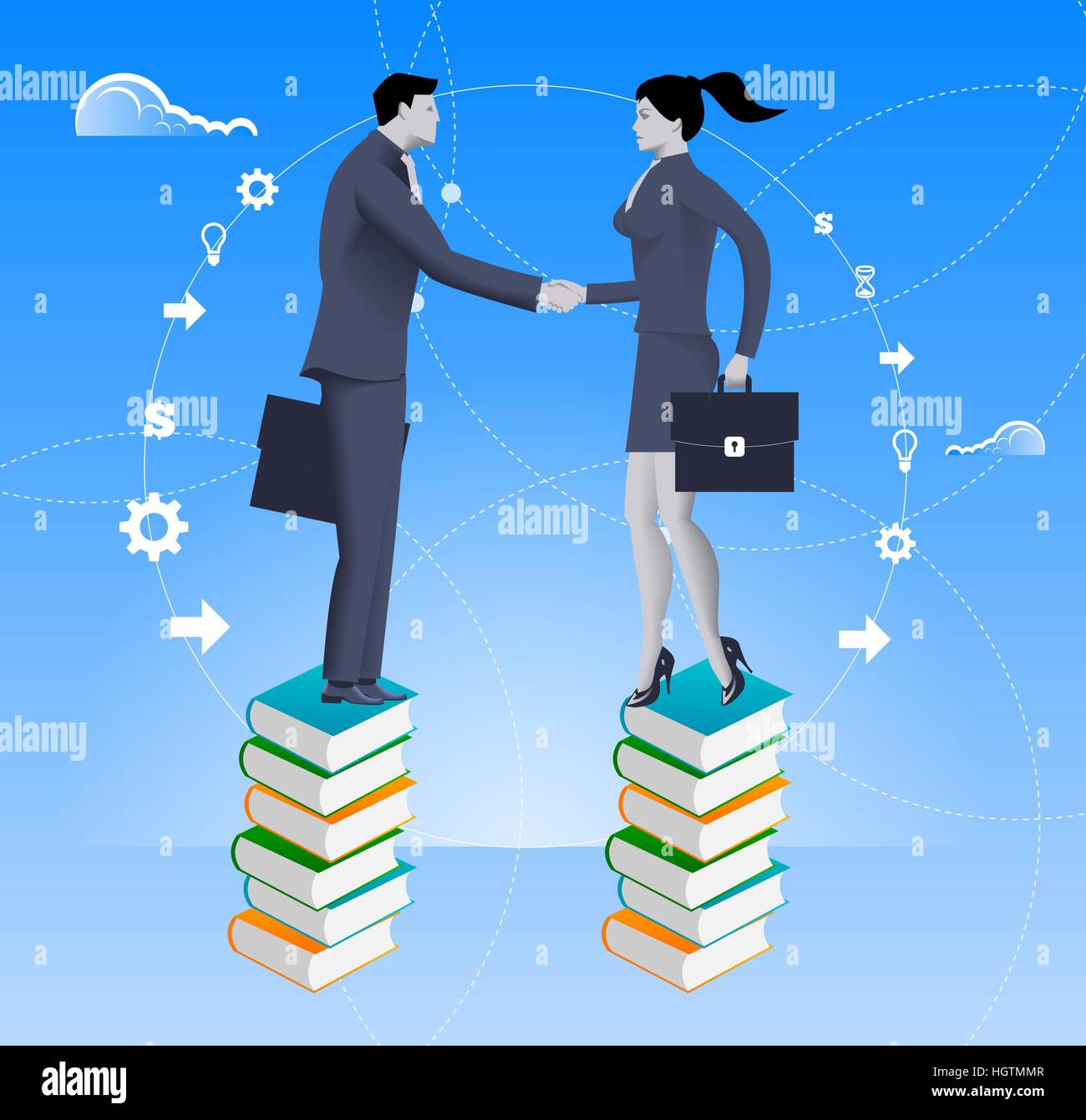 Partnership based on knowledge business concept Stock Vector Image ...