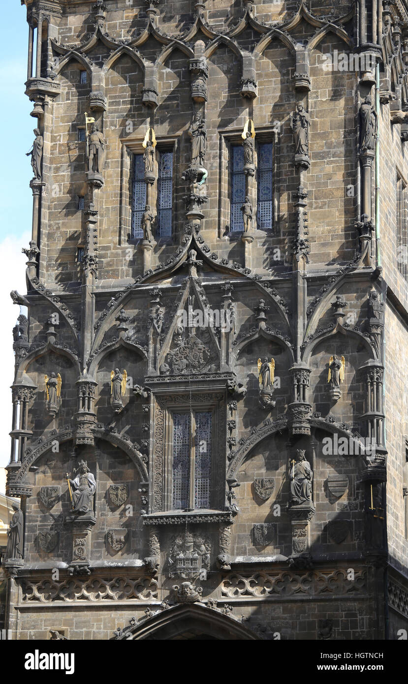 Detail of Powder Tower or Powder Gate in Czech Republic Europe Stock ...