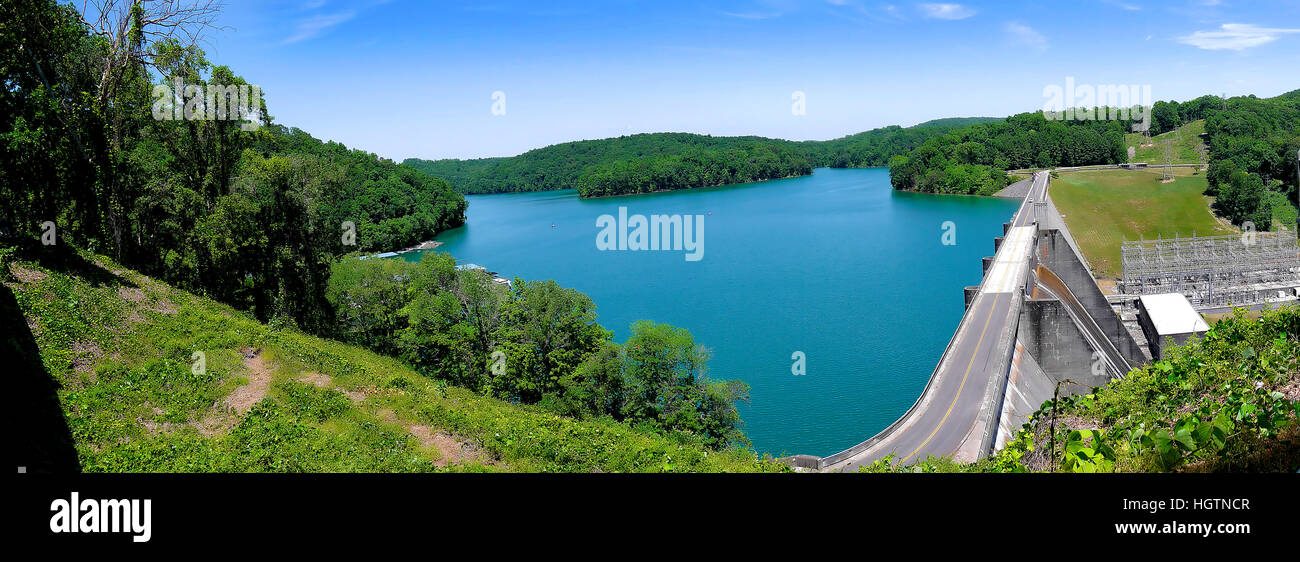 Lake Norris formed by the Norris Dam on the River Clinch in the ...