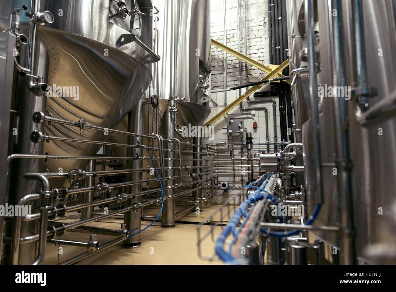 Interior of big modern brewery Stock Photo - Alamy