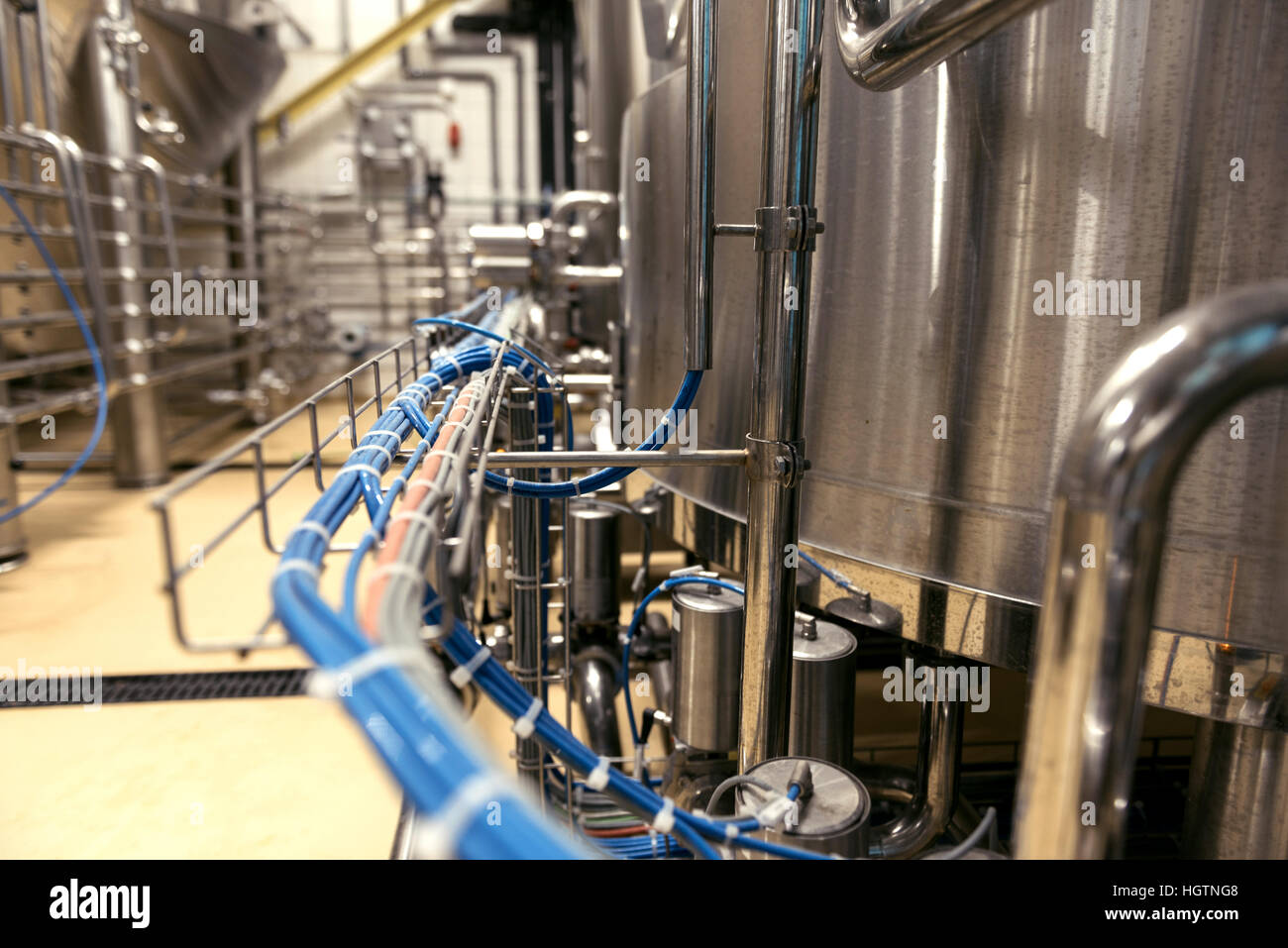 Close up of pipes and brewing kettles at beet factory Stock Photo - Alamy