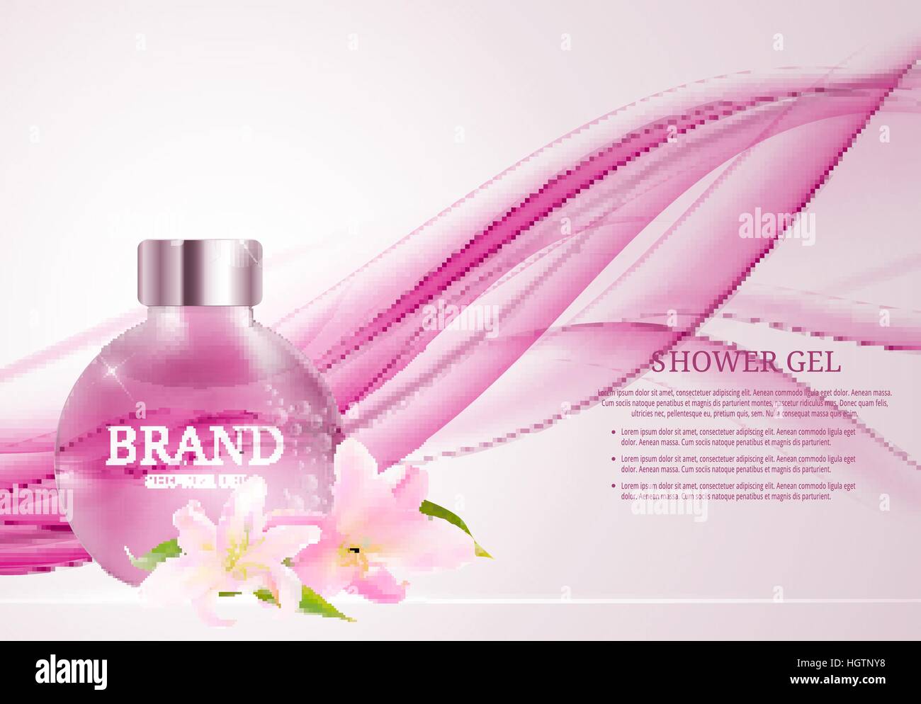 Shower Gel Bottle Template for Ads or Magazine Background. 3D Re Stock ...