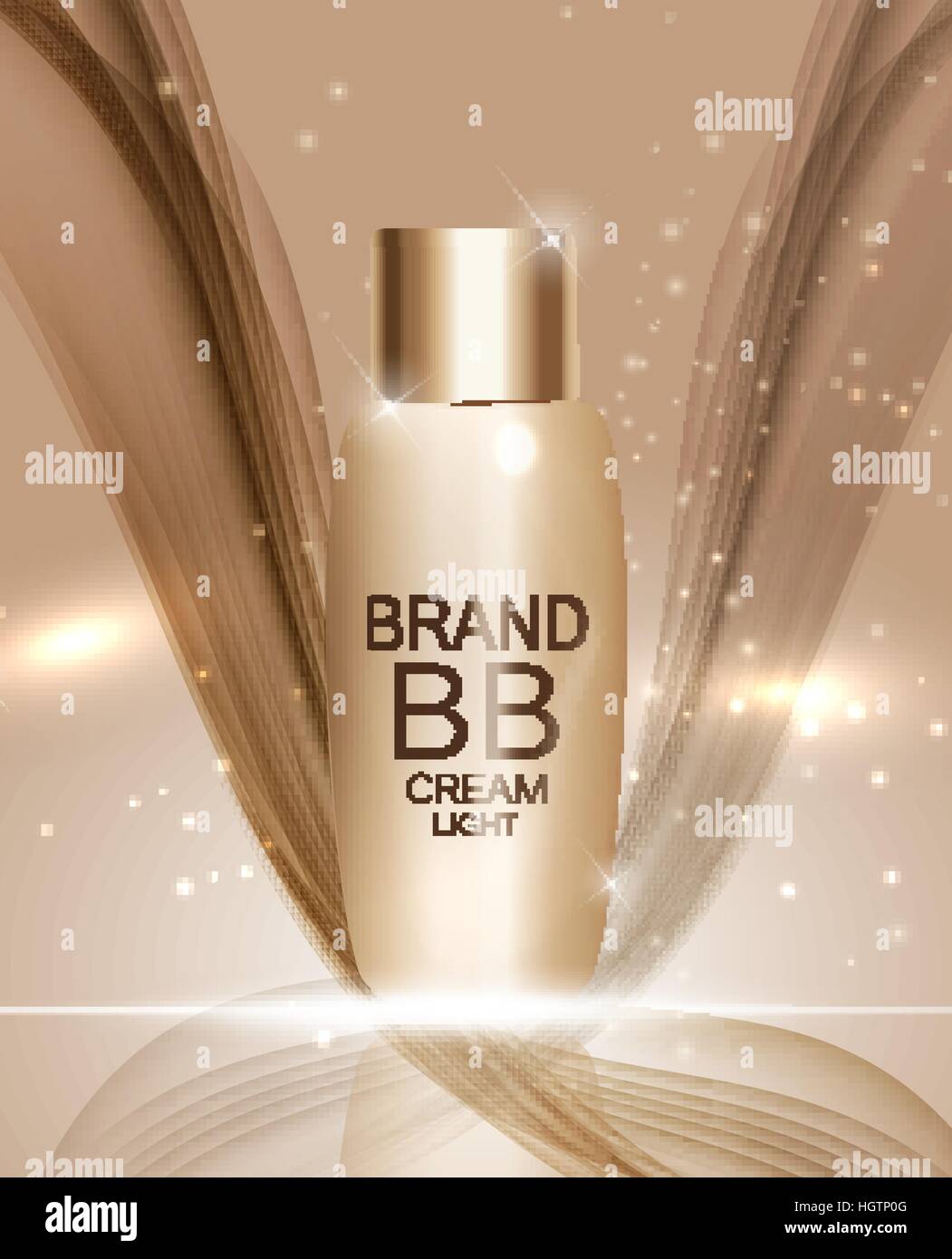 BB Cream Bottle Template for Ads or Magazine Background. 3D Real Stock ...