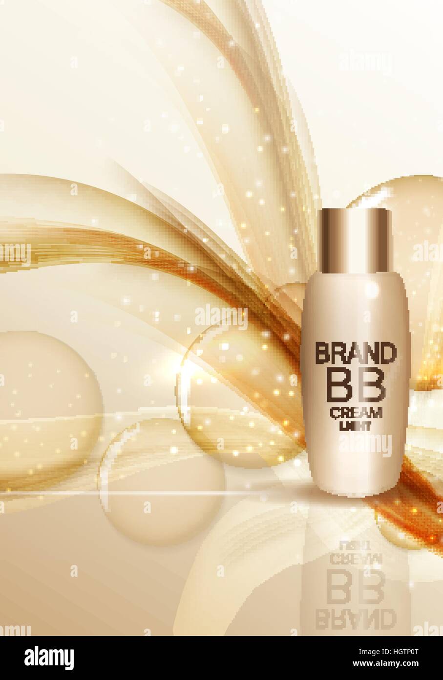BB Cream Bottle Template for Ads or Magazine Background. 3D Real Stock ...