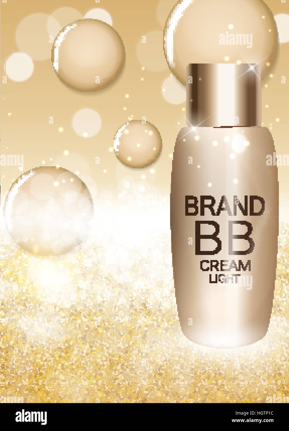 BB Cream Bottle Template for Ads or Magazine Background. 3D Real Stock ...