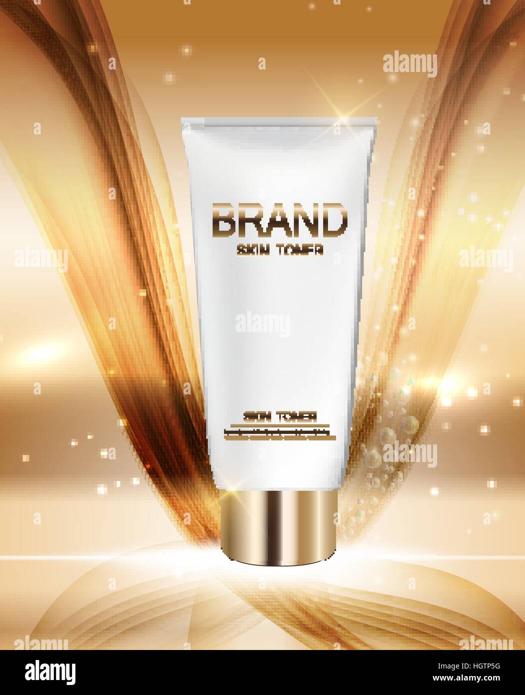 Skin Toner Bottle Template for Ads or Magazine Background. 3D Re Stock ...