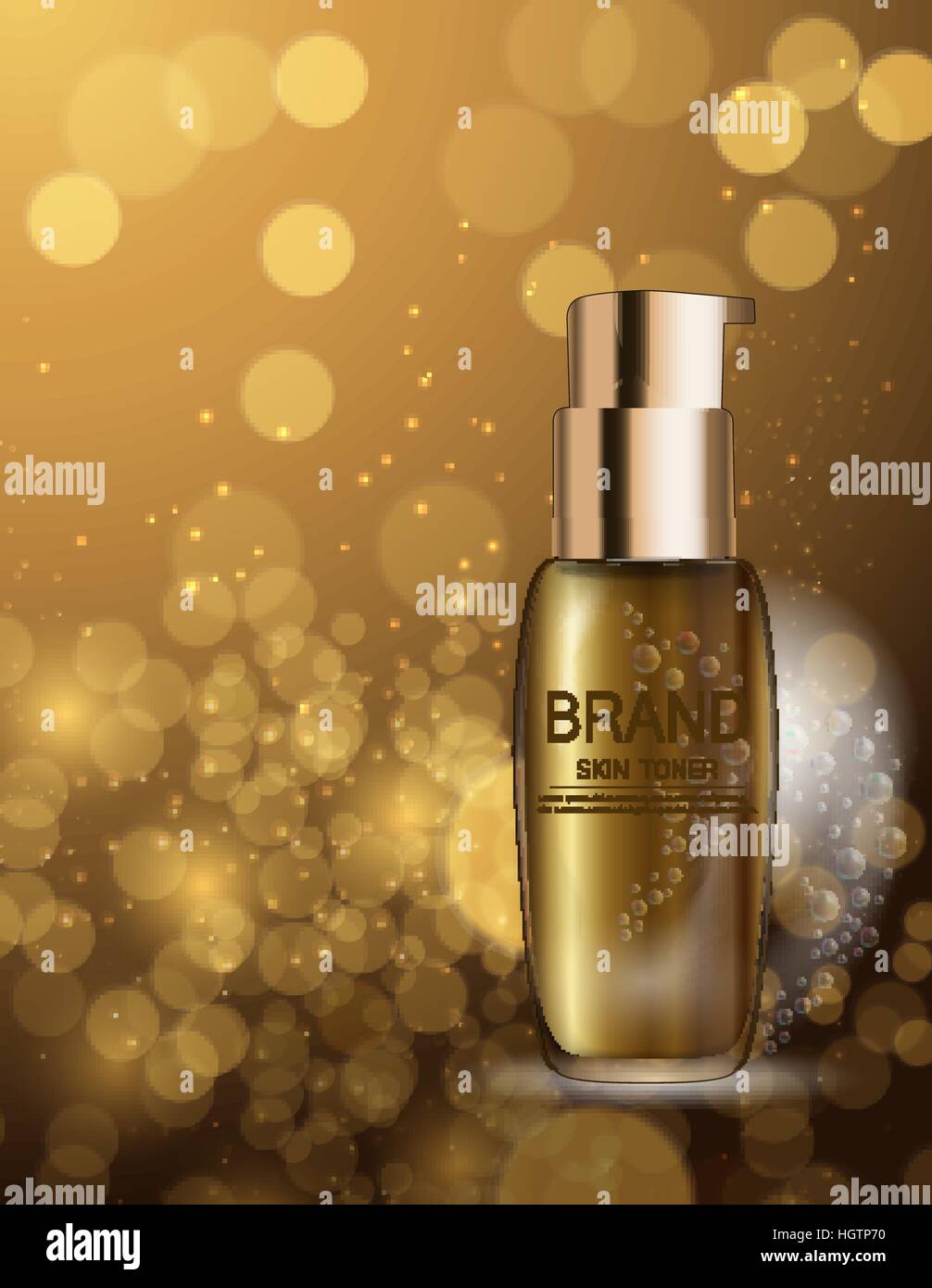Skin Toner Bottle Template for Ads or Magazine Background. 3D Realistic ...
