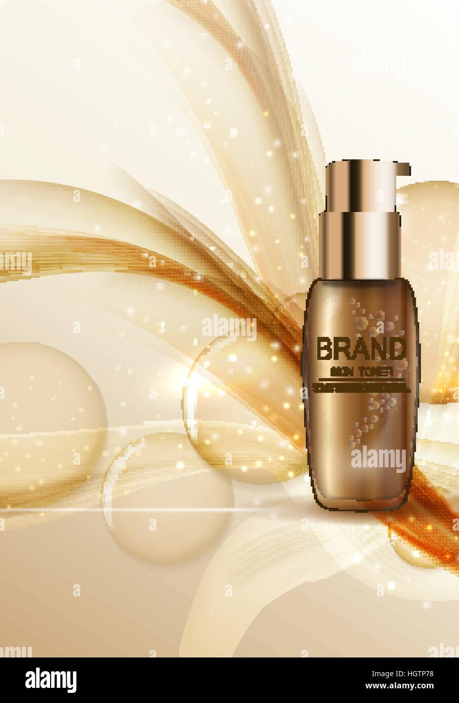 Skin Toner Bottle Template for Ads or Magazine Background. 3D Re Stock ...