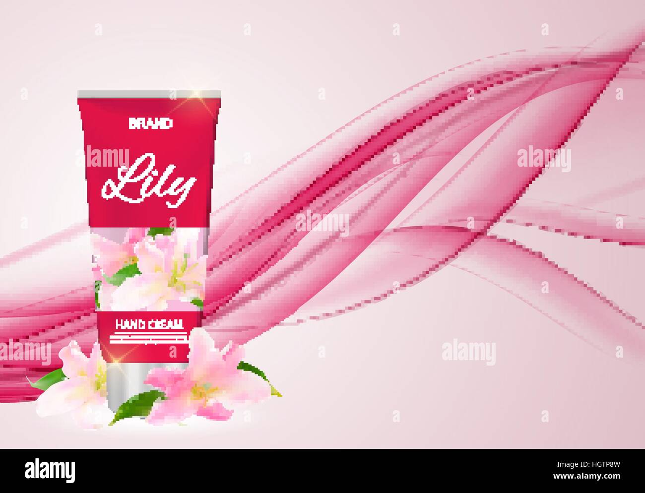 Hand Care Cream Bottle, Tube Template for Ads or Magazine Backgr Stock ...