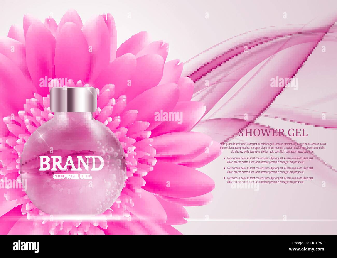 Shower Gel Bottle Template for Ads or Magazine Background. 3D Re Stock ...