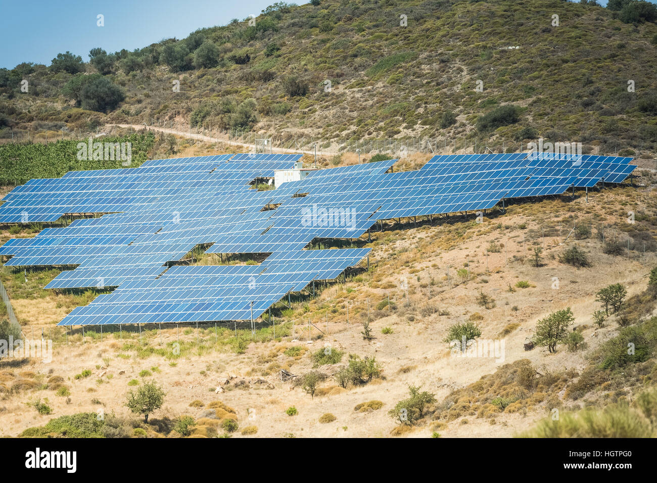 Solar panels in the mountains Stock Photo - Alamy