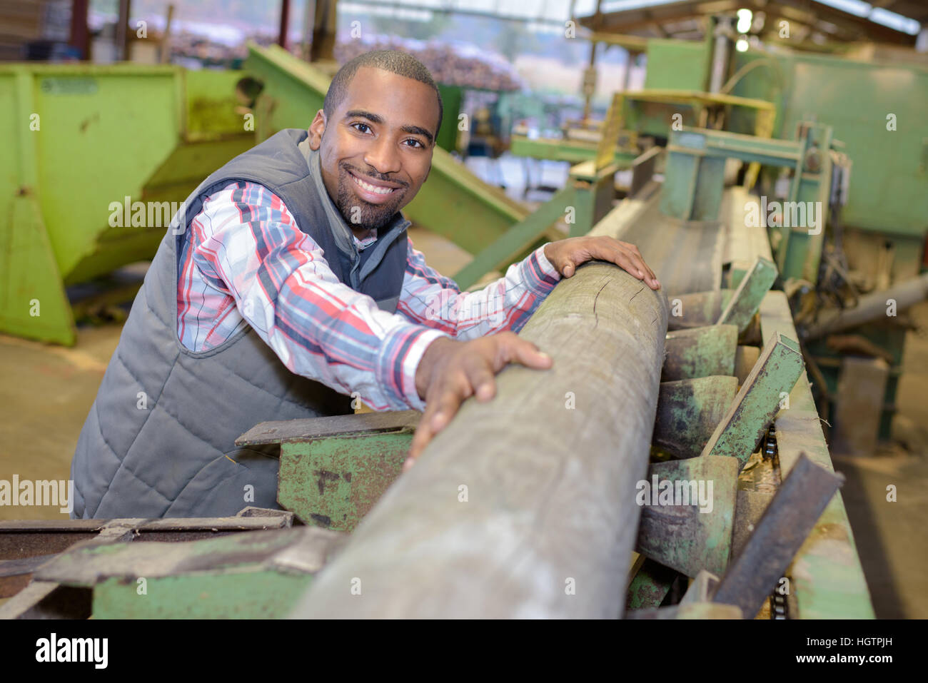 worker preparing the timber Stock Photo - Alamy