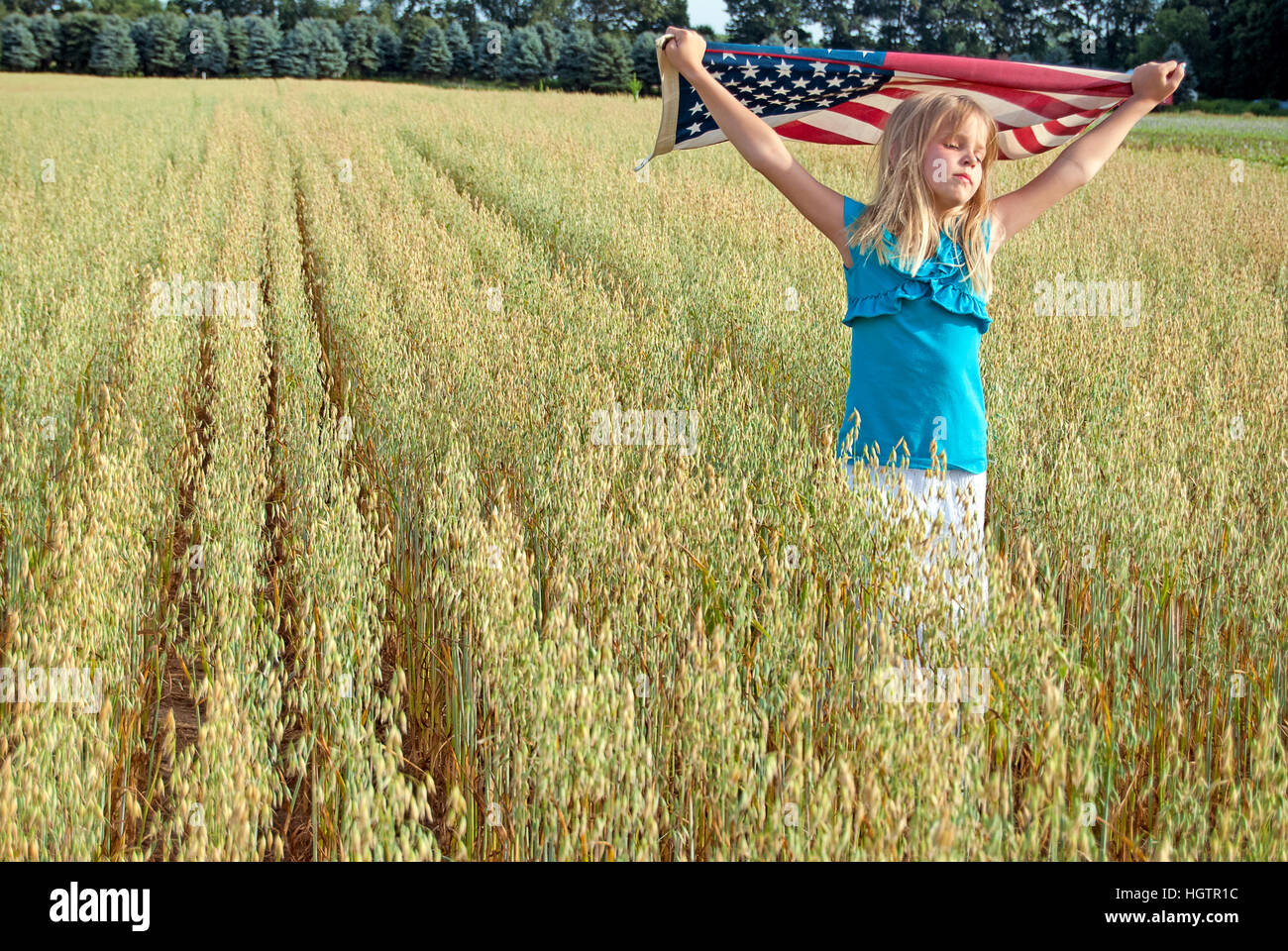 American flag farmland hi-res stock photography and images - Alamy