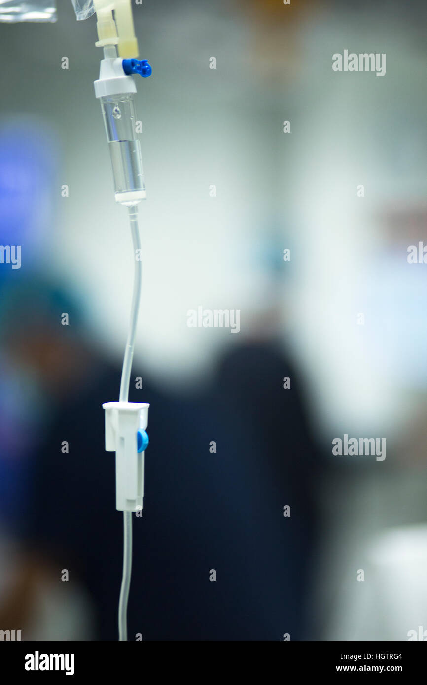 Hospital surgery medical drip in emergency room operating theater ward ...