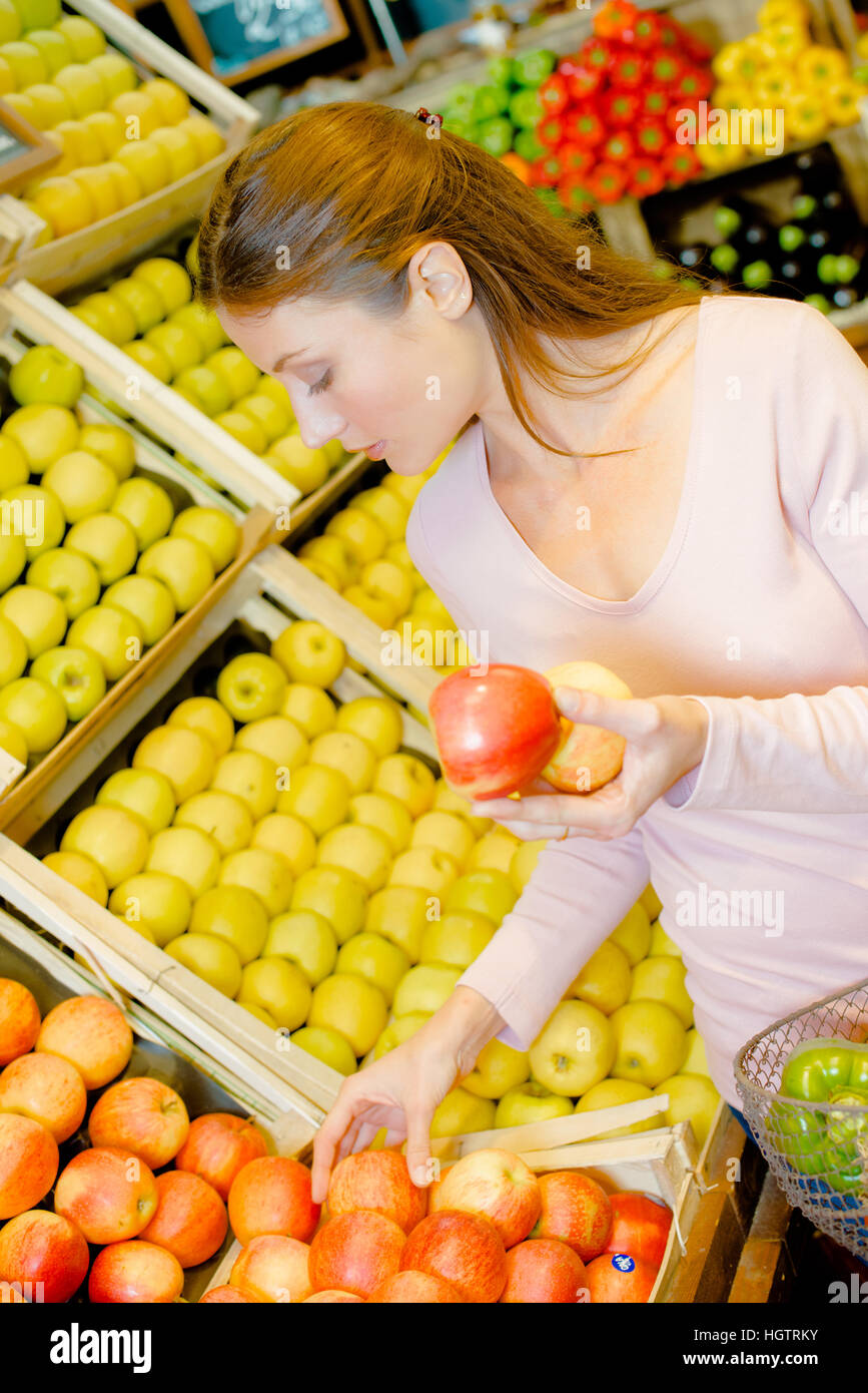 customer choosing fruit Stock Photo - Alamy