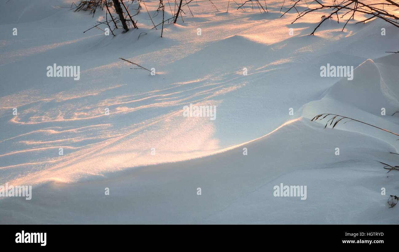 Sunset Over Snow In Winter Trees Orange Glow snow cold Stock Photo - Alamy