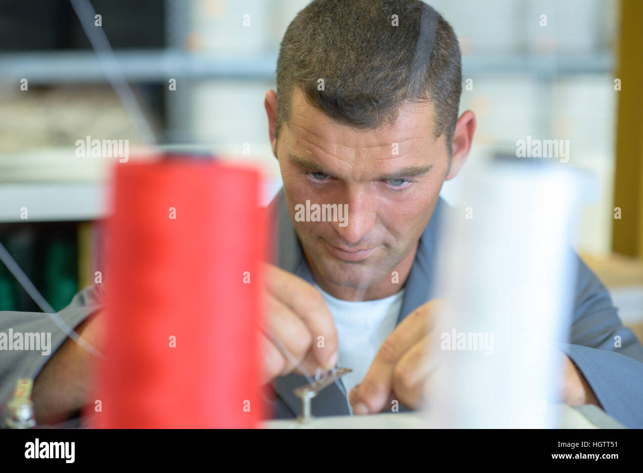 textile weaver at work Stock Photo - Alamy