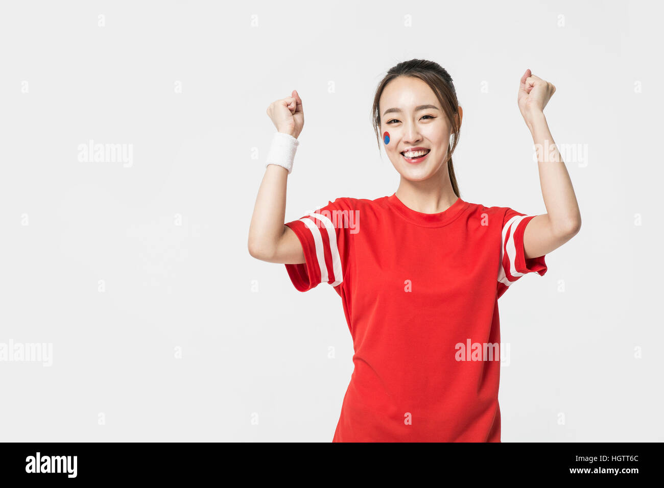 Portrait of young smiling Korean cheerleader woman Stock Photo - Alamy