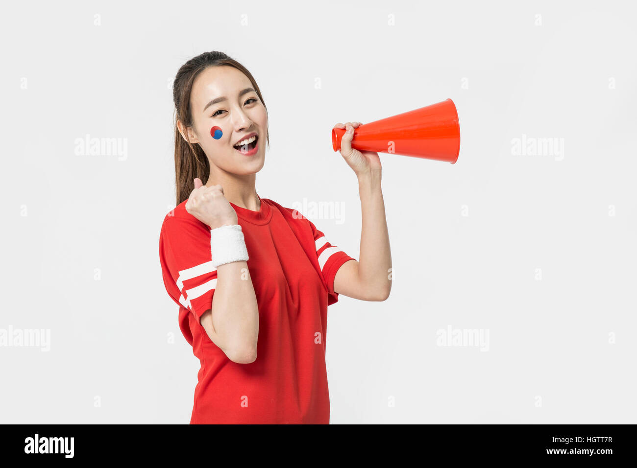 Male cheerleader megaphone hi-res stock photography and images - Alamy