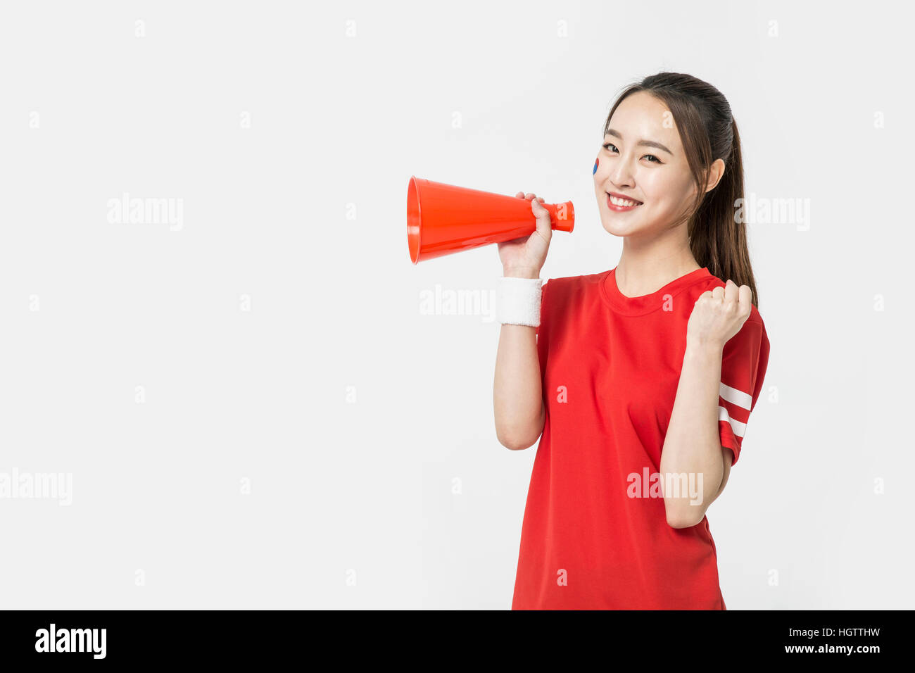 Male cheerleader megaphone hi-res stock photography and images - Alamy