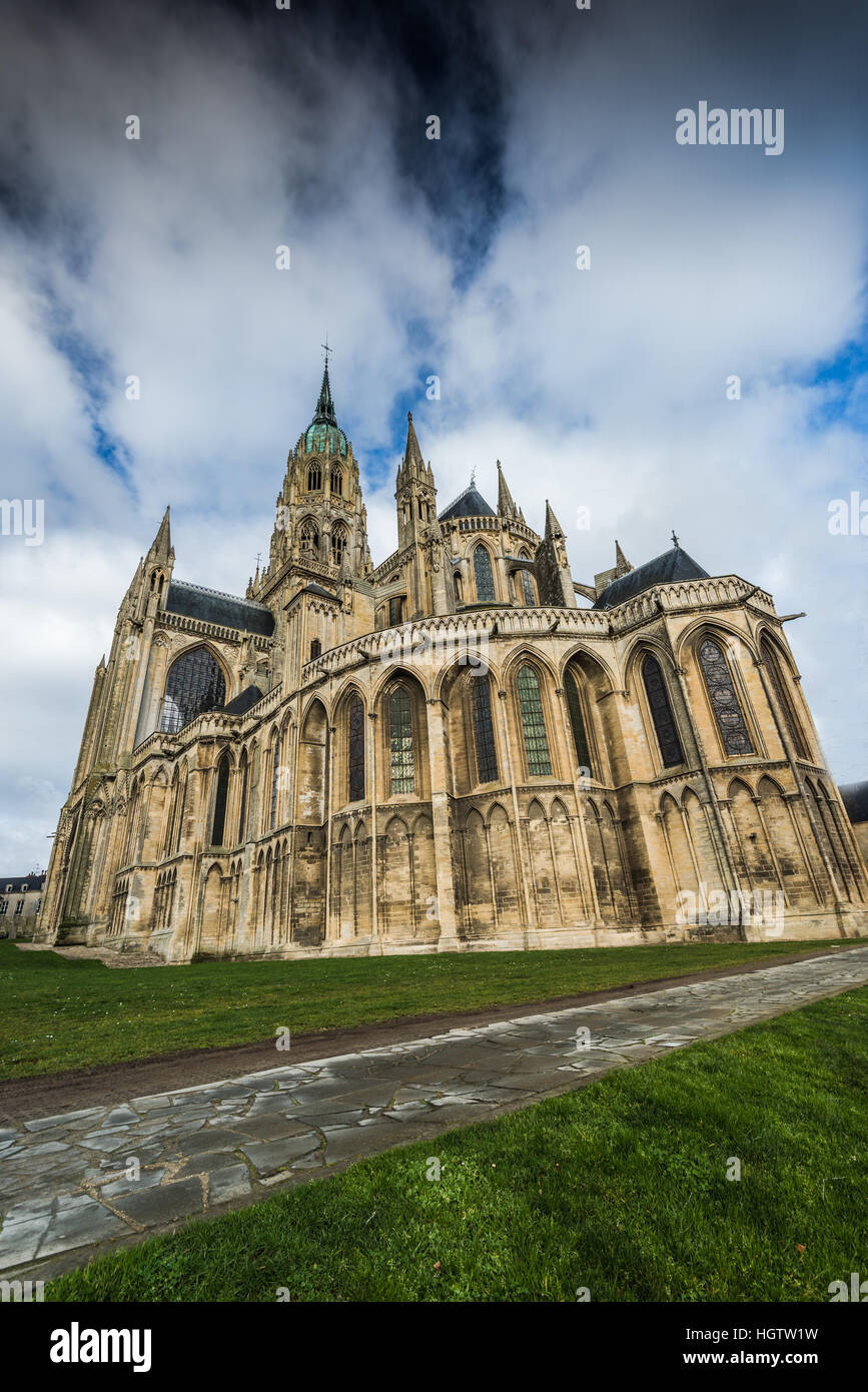 Bayeux medieval Cathedral of Notre Dame, Normandy,France Stock Photo ...