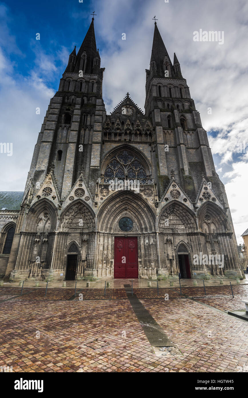 Bayeux medieval Cathedral of Notre Dame, Normandy,France Stock Photo ...