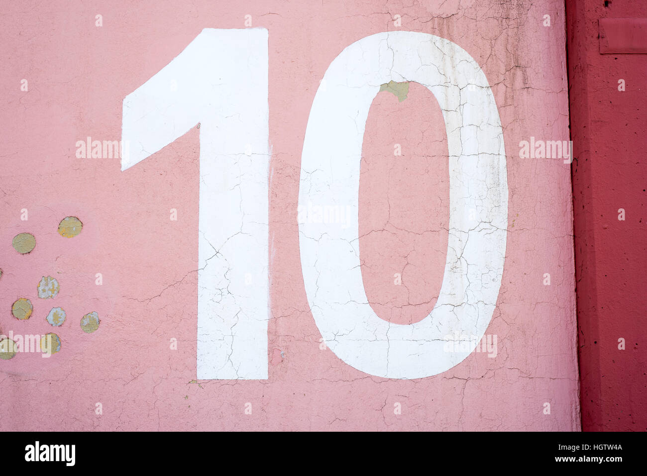 Number ten texture on wall Stock Photo - Alamy