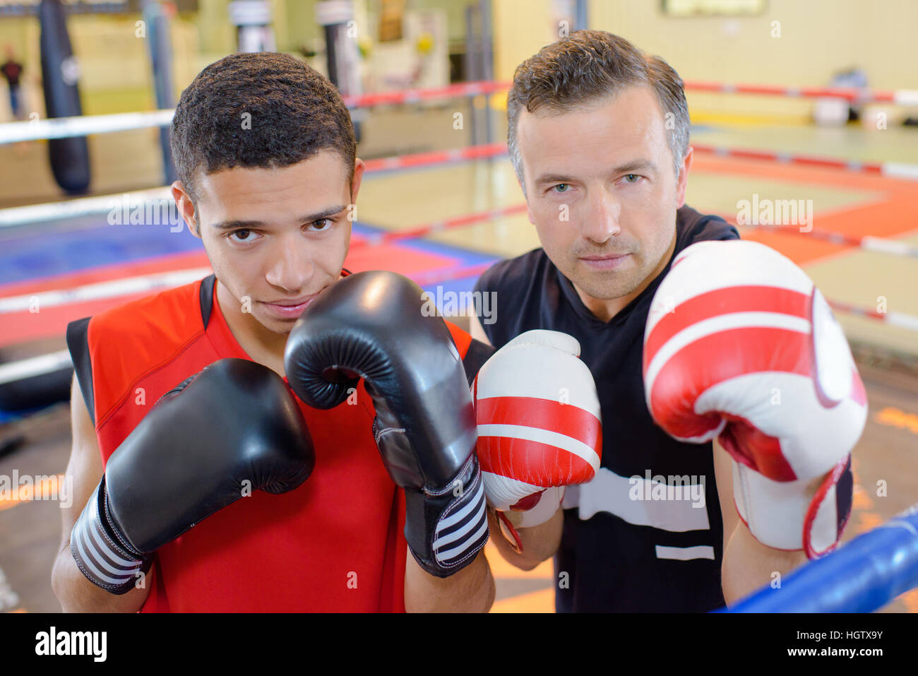 boxer and coach Stock Photo - Alamy
