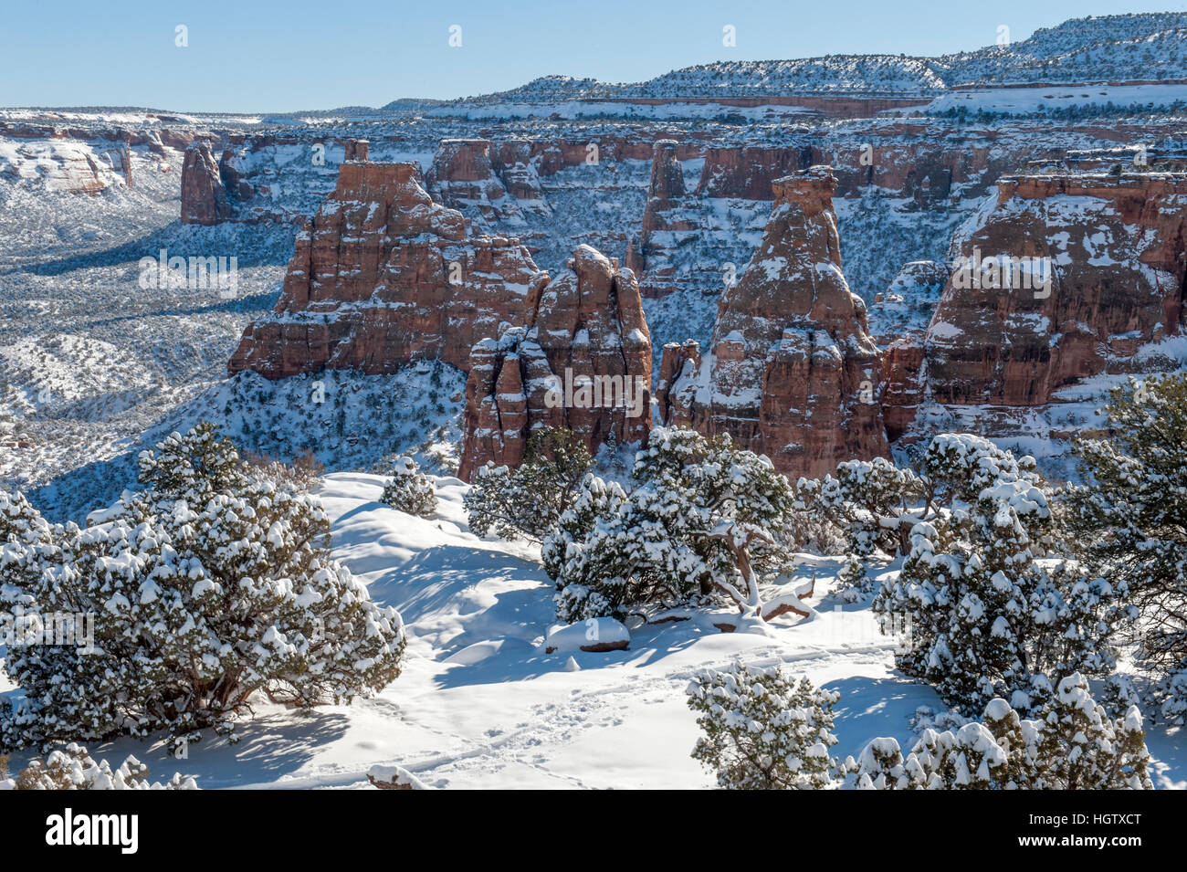 The Colorado National Monument in winter snow Stock Photo - Alamy