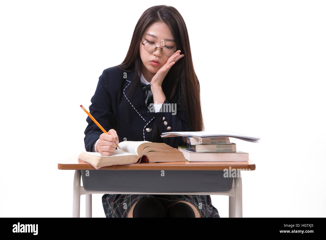 Korean High School Students Studying
