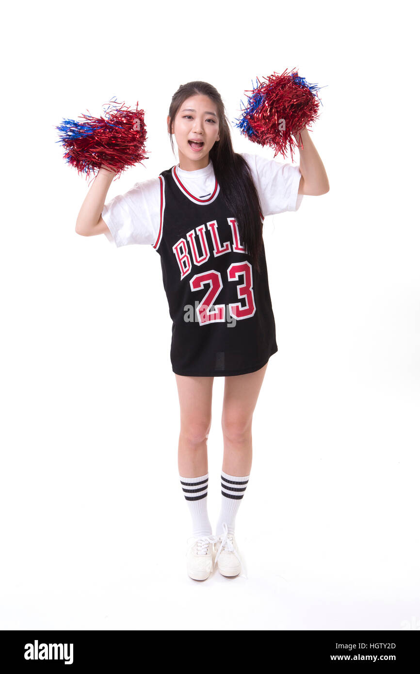 Young smiling Korean woman cheering Stock Photo - Alamy