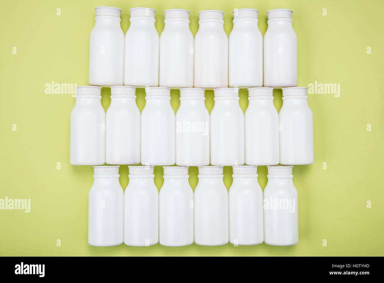 Lots of white milk bottles Stock Photo - Alamy