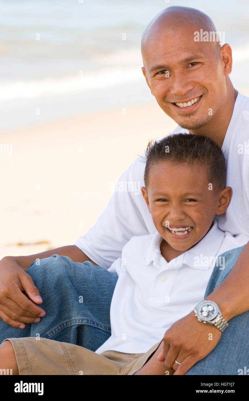 Portrait of an Asian father and son Stock Photo - Alamy