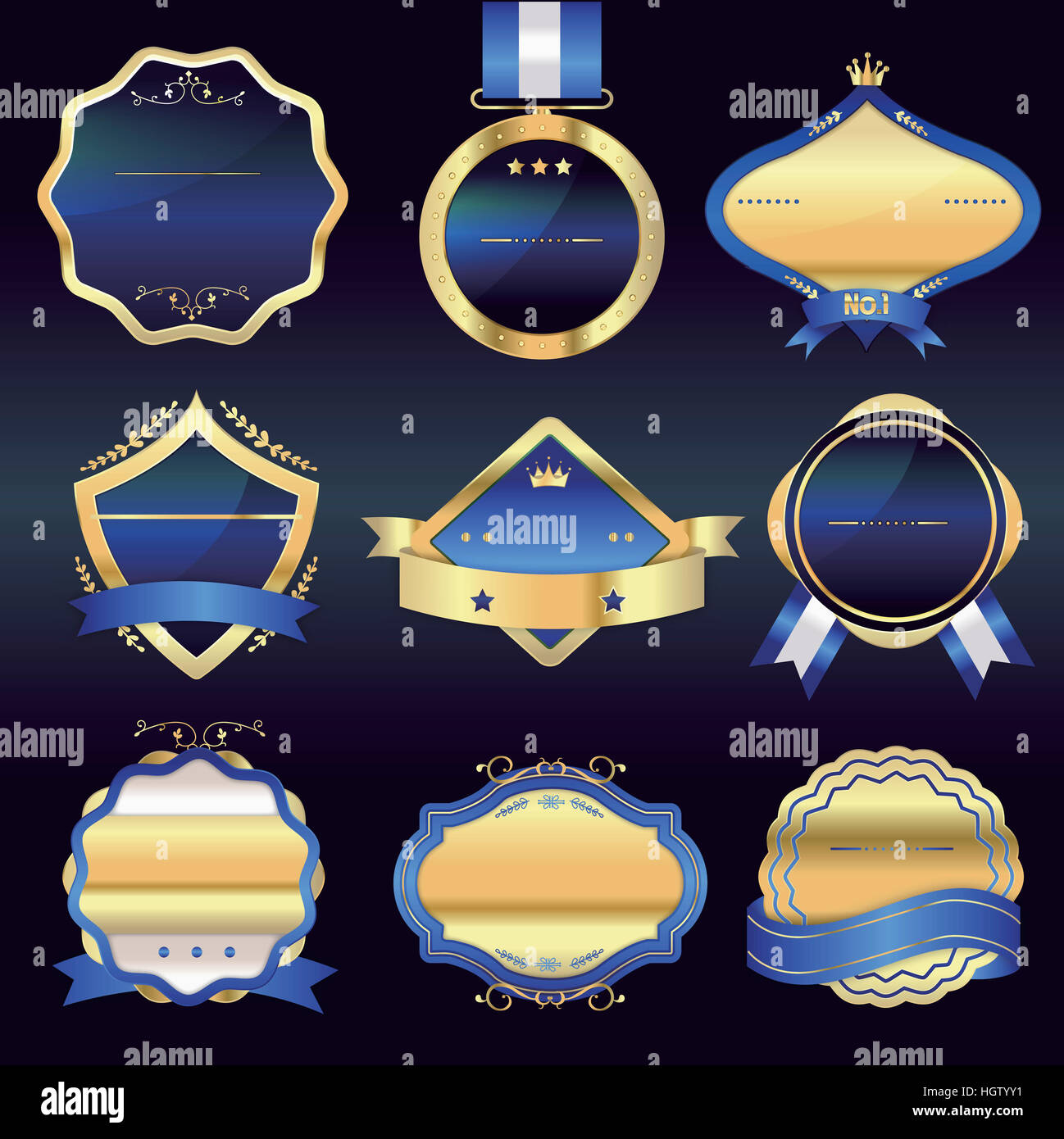 Various emblem labels Stock Photo - Alamy