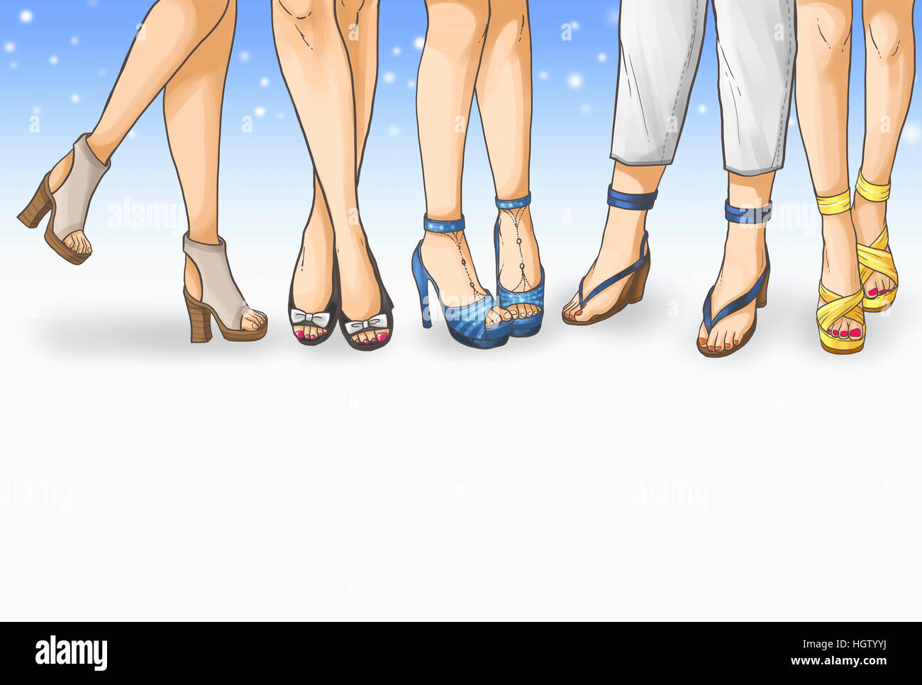 How To Draw Heels Front View