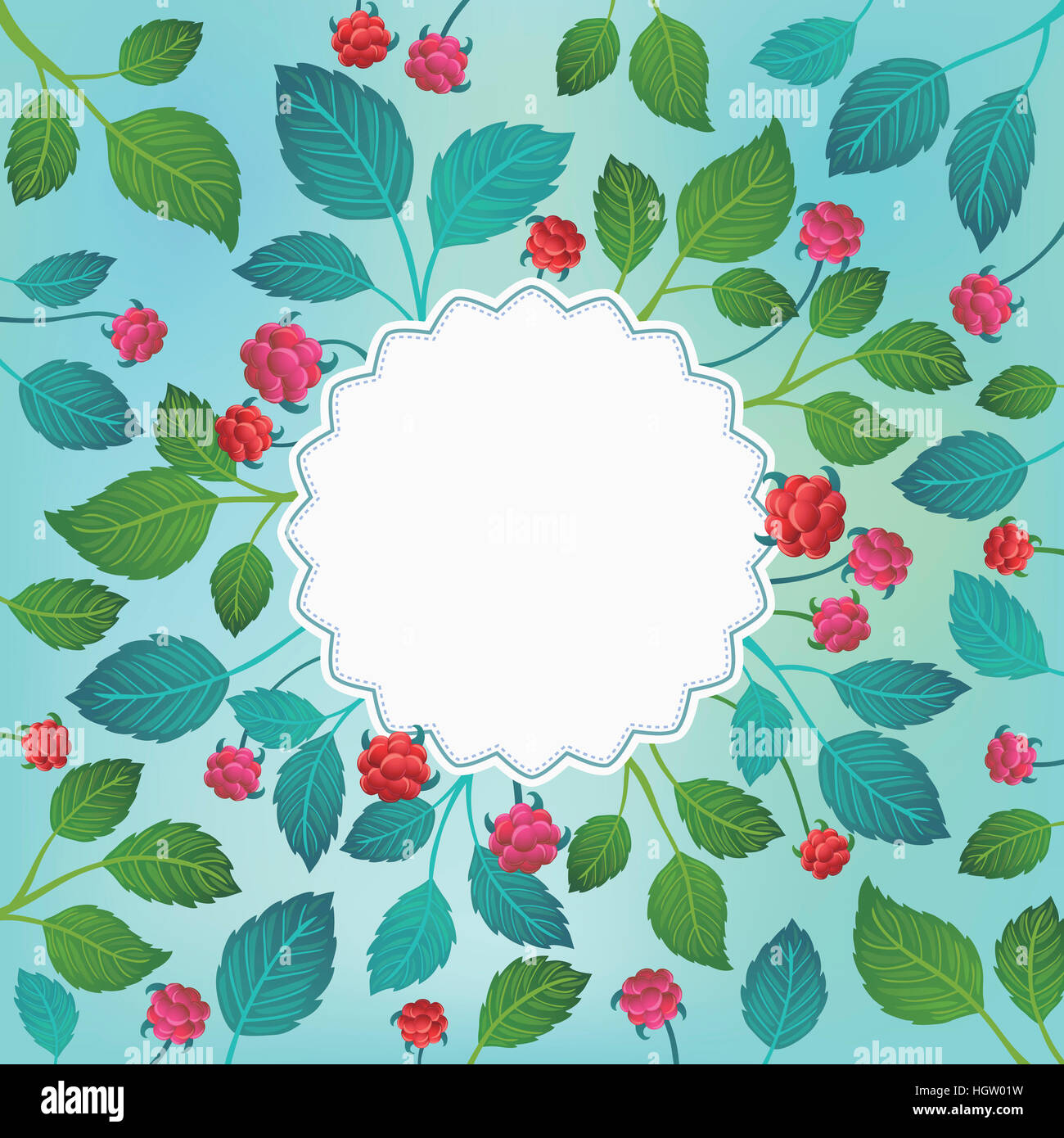 Frame with raspberries Stock Photo - Alamy