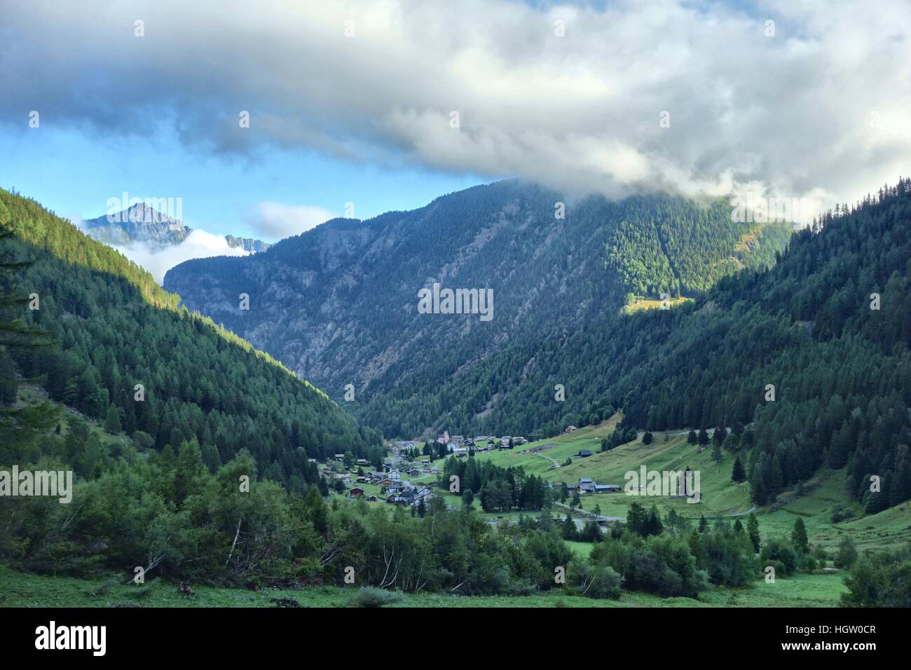The Swiss village of Trient, nestling in an alpine valley Stock Photo ...