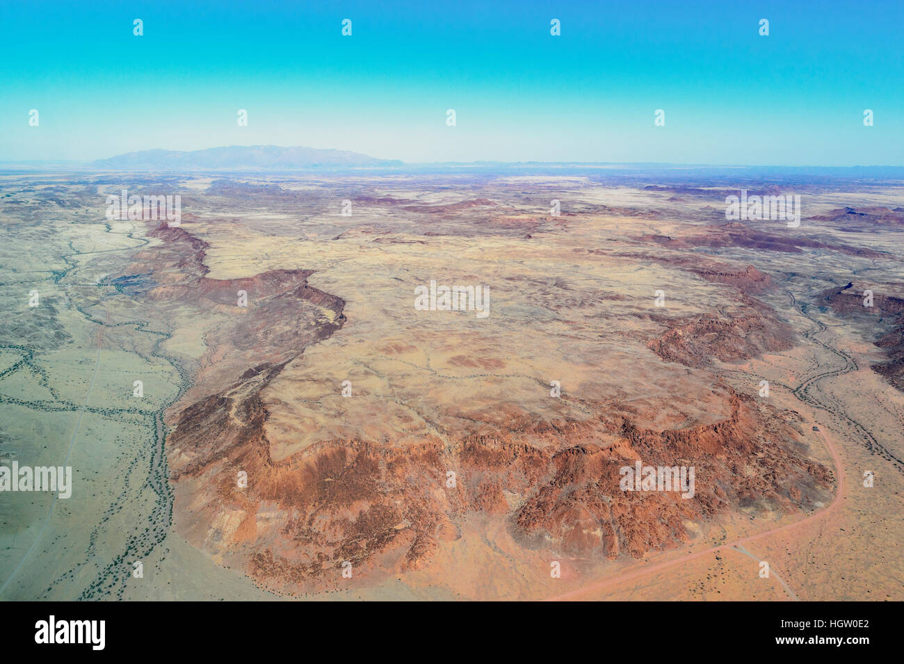 Aerial view of Namibia with the Brandberg on the horizon Stock Photo ...