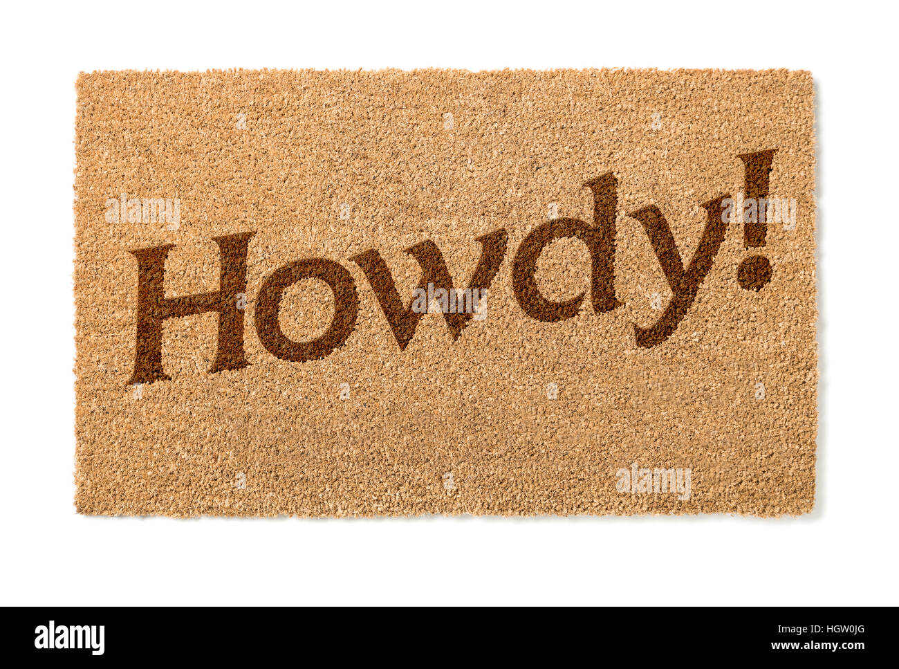 Howdy Welcome Mat Isolated On A White Background Stock Photo - Alamy