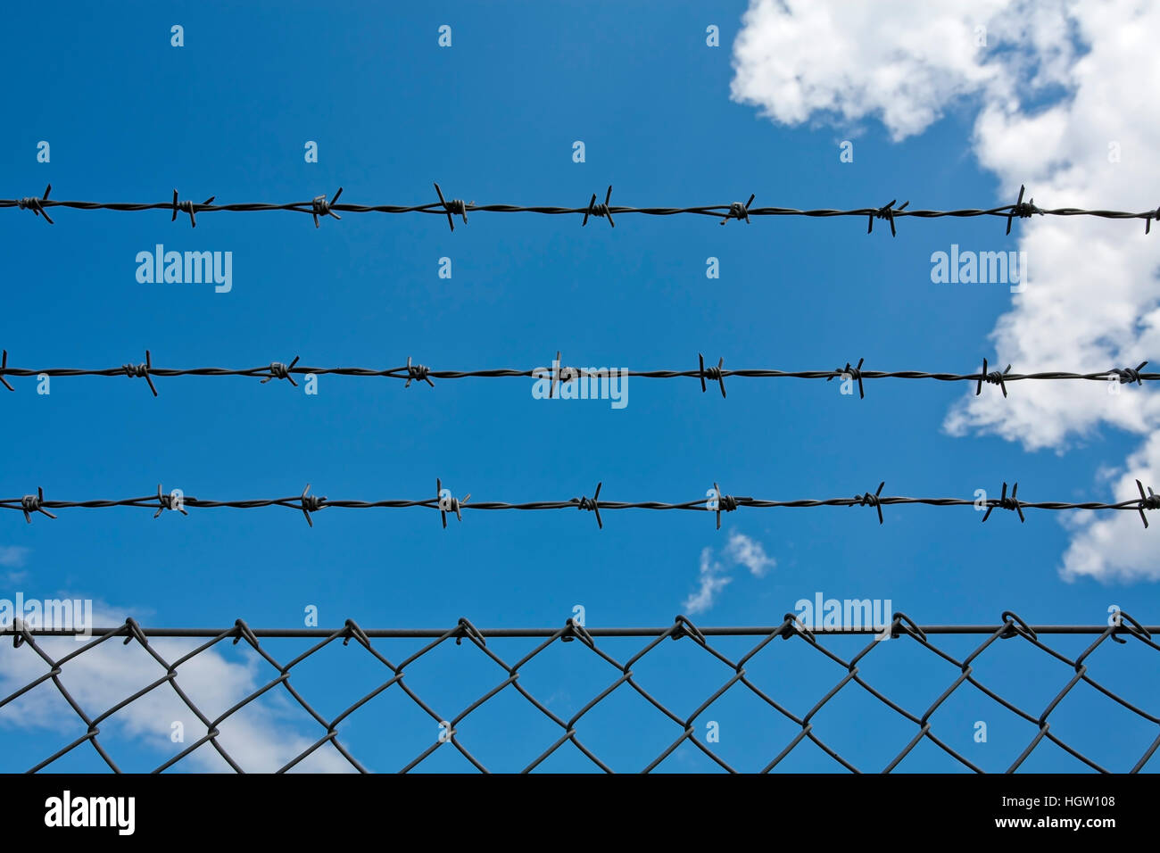 Barbed wire guarding hi-res stock photography and images - Alamy