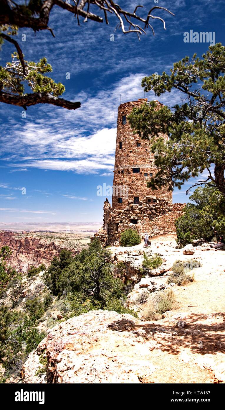 Desert View Tower, South Rim, Grand Canyon, Arizona Stock Photo - Alamy