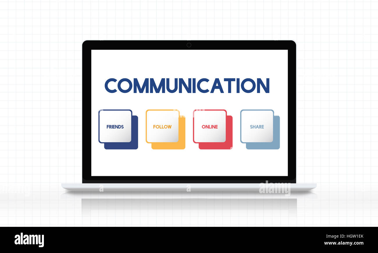 Social Media Box Buttons Concept Stock Photo - Alamy